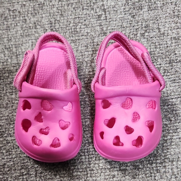 Shoes | Pink Kids Clogs With Heart Cutouts | Poshmark